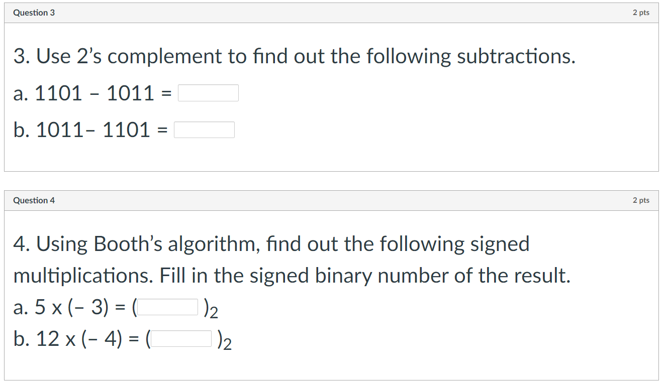 Solved Question 5 2 pts 5. Convert the following decimals to | Chegg.com