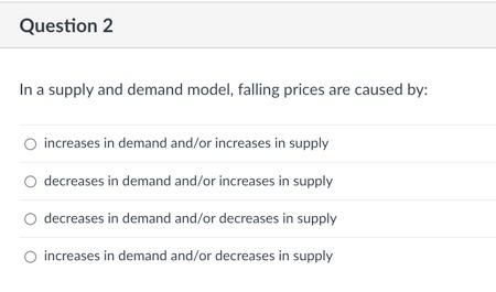 Solved In a supply and demand model, falling prices are | Chegg.com