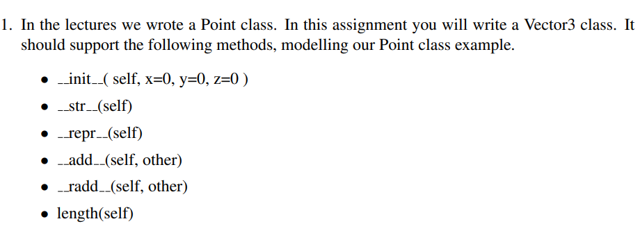 Solved In the lectures we wrote a Point class. In this | Chegg.com