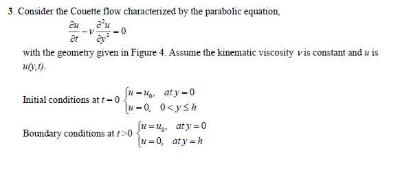 -V 3. Consider the Couette flow characterized by the | Chegg.com
