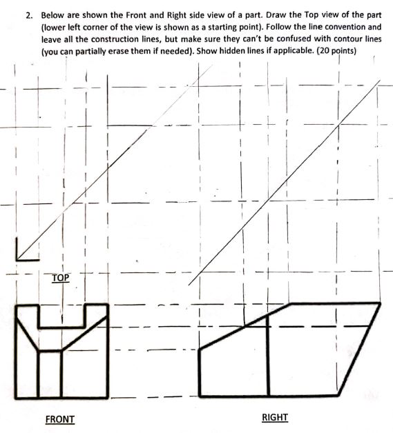 Solved 2. Below are shown the Front and Right side view of a | Chegg.com