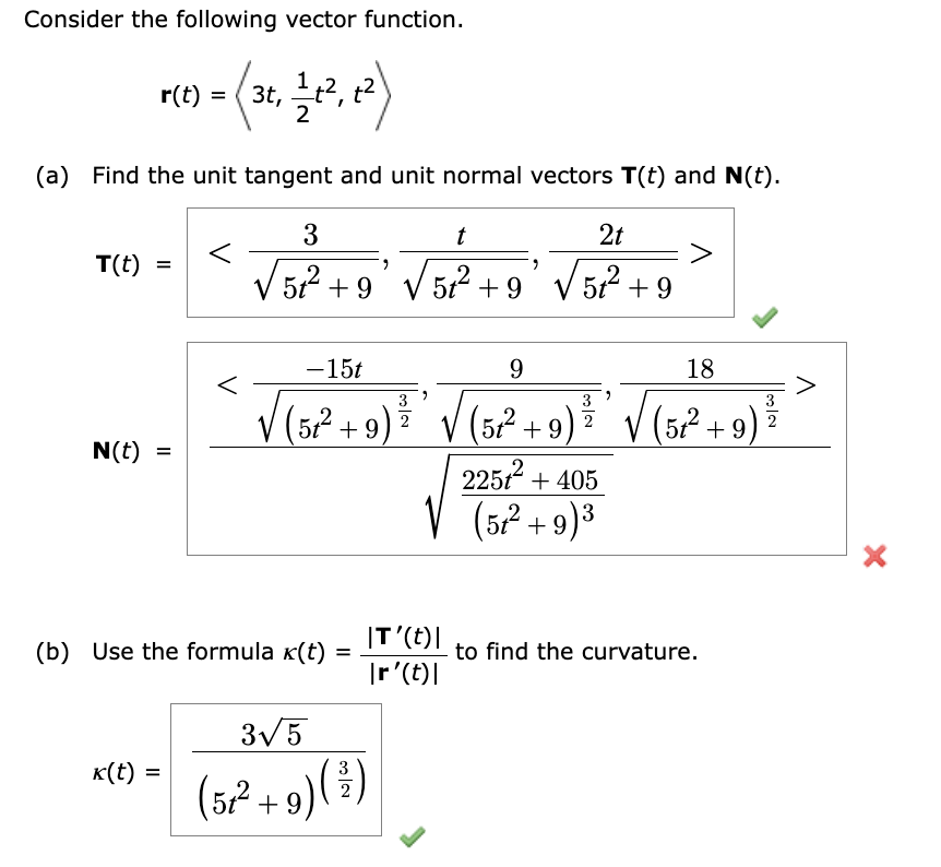Solved Consider the following vector function. | Chegg.com