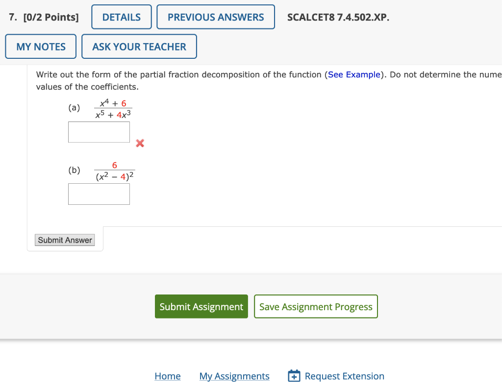 Solved 7. [0/2 Points] DETAILS PREVIOUS ANSWERS SCALCET8 | Chegg.com