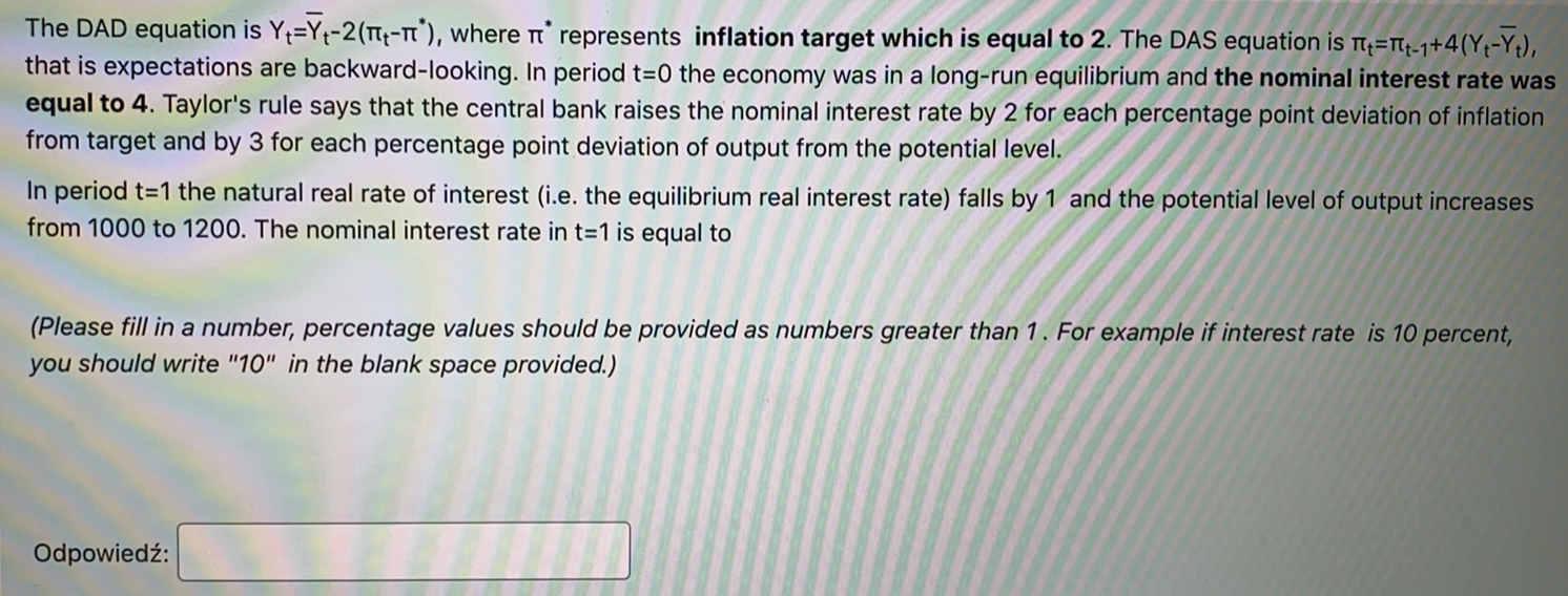 Solved The DAD equation is Y4=Y4-2(114-TT"), where i | Chegg.com