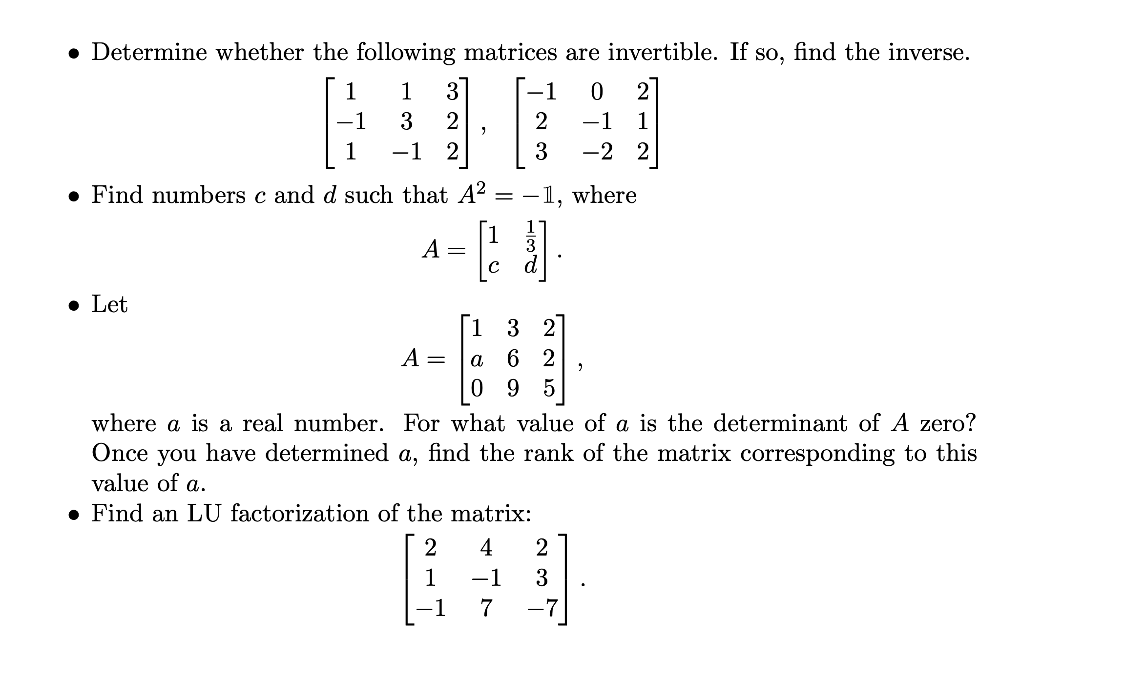 Solved Determine whether the following matrices are | Chegg.com