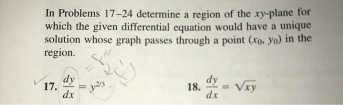Solved Determine a region of the xy-plane for which the | Chegg.com