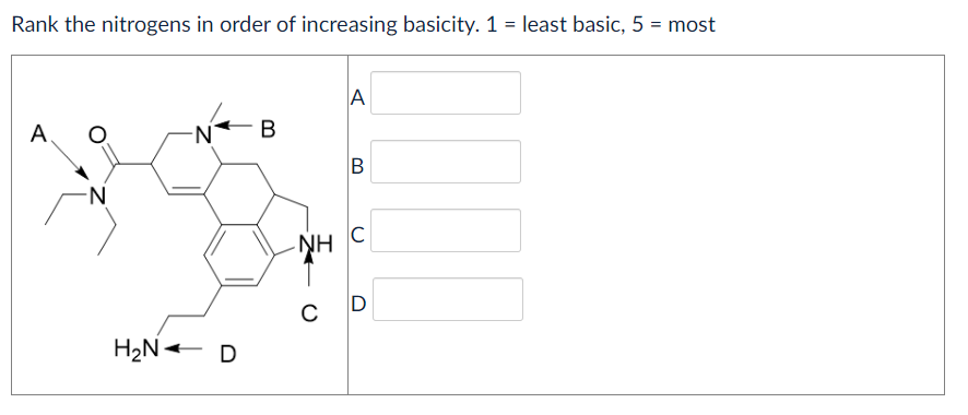 Solved Rank the nitrogens in order of increasing basicity. | Chegg.com