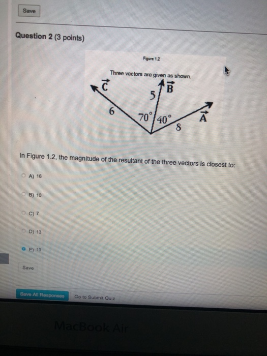 Solved Save Question 2 (3 points) Figure 12 Three vectors | Chegg.com