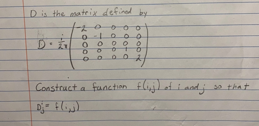 Solved D is the matrix defined by | Chegg.com