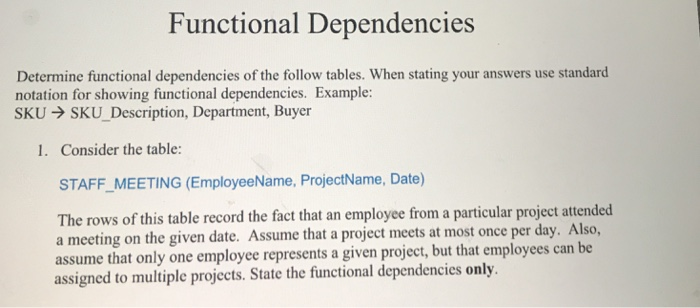 Solved Functional Dependencies Determine functional | Chegg.com