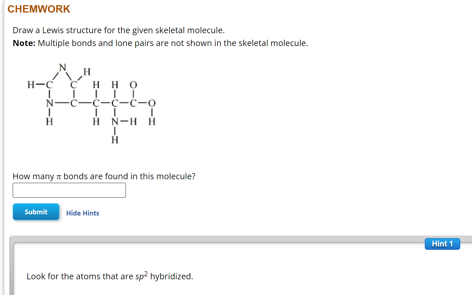 Solved Draw a Lewis structure for the given skeletal | Chegg.com