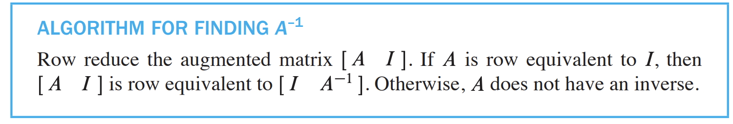 Solved Use the Algorithm for Finding A−1 , p. 110, to | Chegg.com
