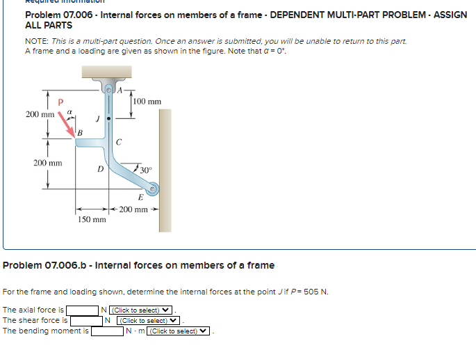 Solved Problem 07.006 - Internal forces on members of a | Chegg.com