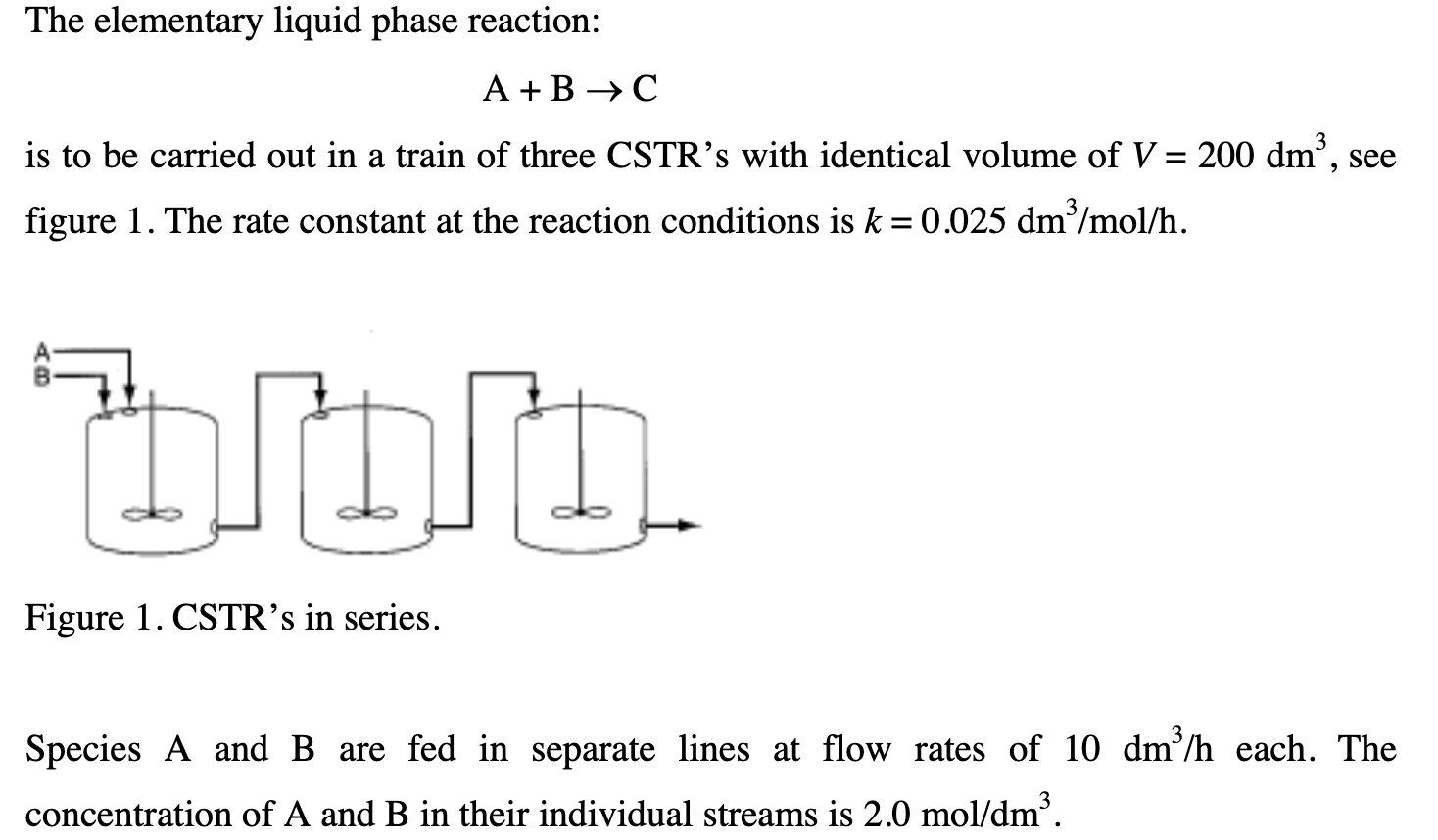 The elementary liquid phase reaction: A+B → C see is | Chegg.com