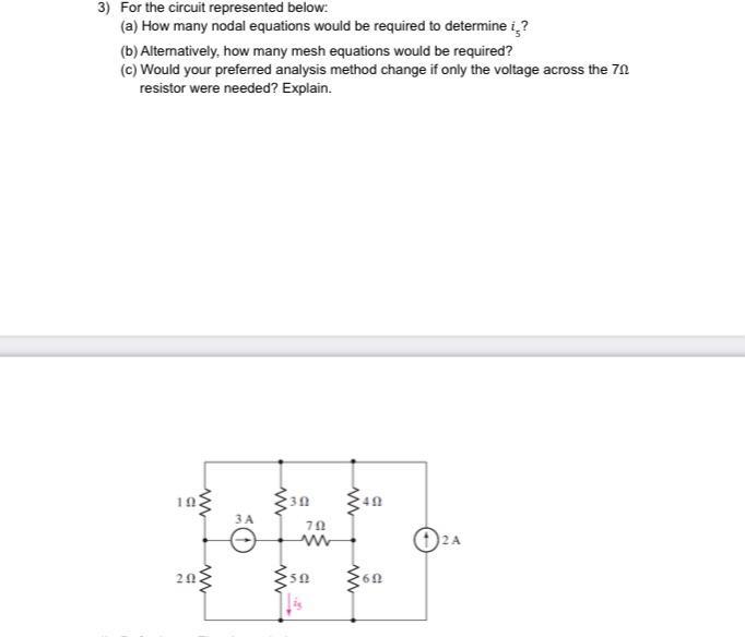 Solved 3) For the circuit represented below: (a) How many | Chegg.com