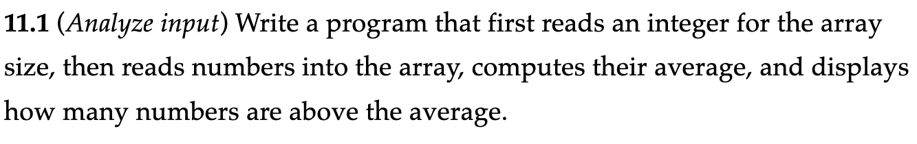 11.1 (Analyze input) Write a program that first reads | Chegg.com