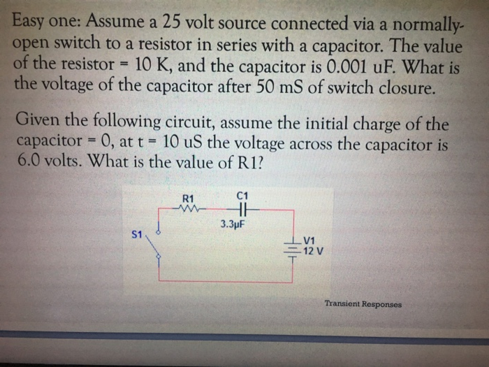 Solved Given the following circuit, S1 is a Single Pole | Chegg.com