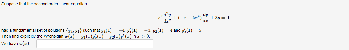 Solved Suppose that the second order linear equation | Chegg.com