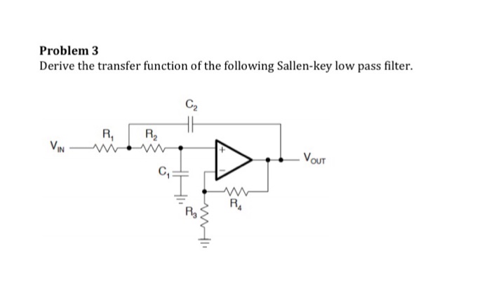 Solved Problem 3 Derive the transfer function of the | Chegg.com