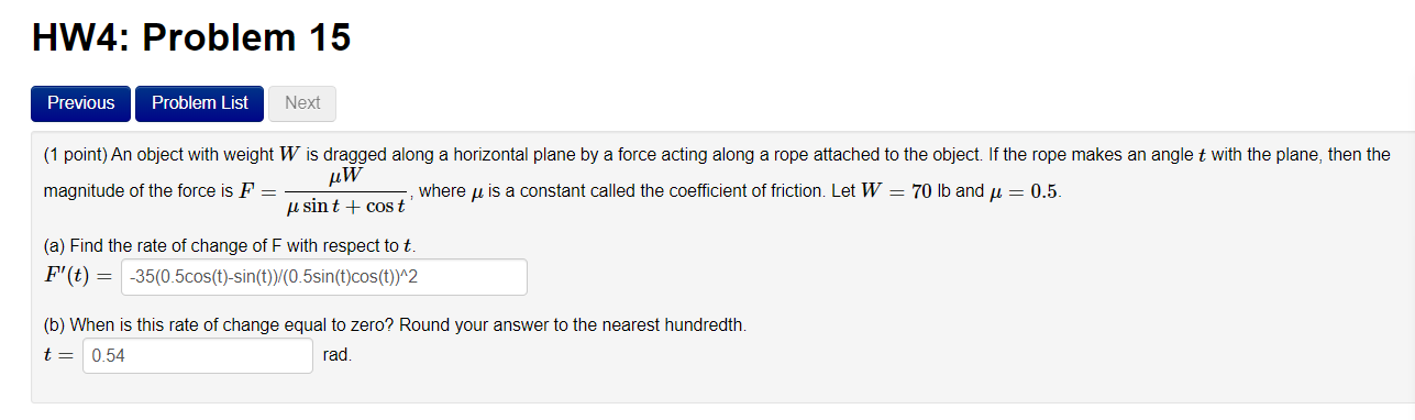 Solved HW4: Problem 12 Previous Problem List Next (1 point) | Chegg.com