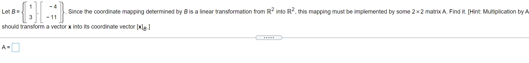 Solved 1 -4 Let B = {: Since the coordinate mapping | Chegg.com