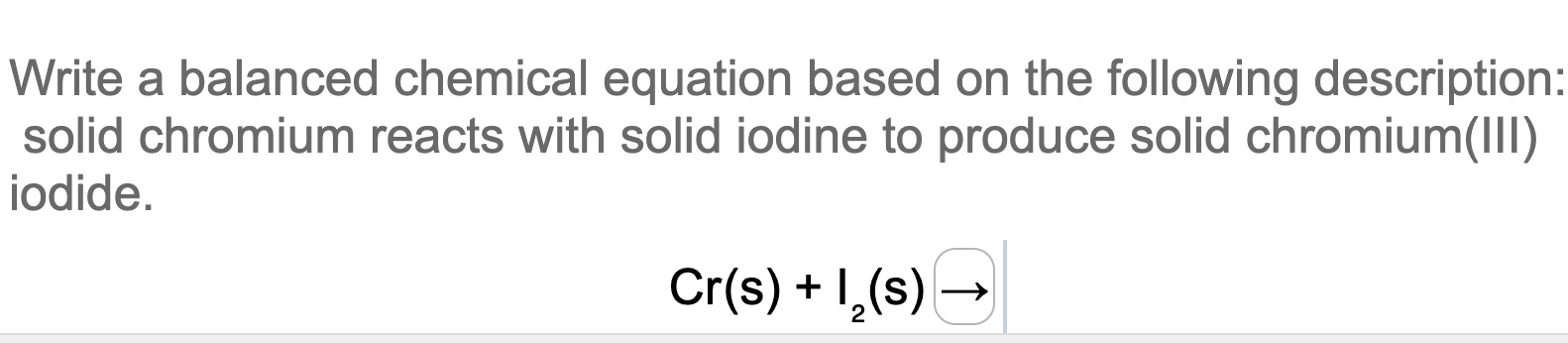 Solved Write a balanced chemical equation based on the | Chegg.com