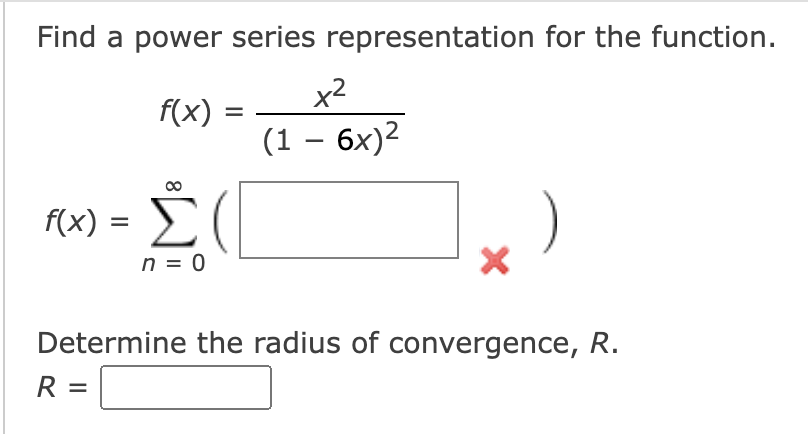 Solved Find a power series representation for the function. | Chegg.com