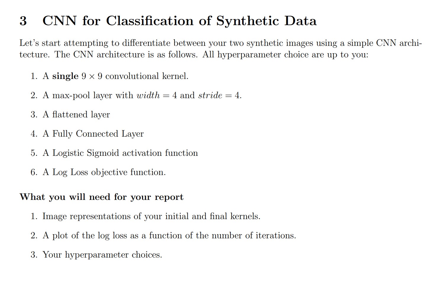 Solved 3 ﻿CNN for Classification of Synthetic DataLet's | Chegg.com