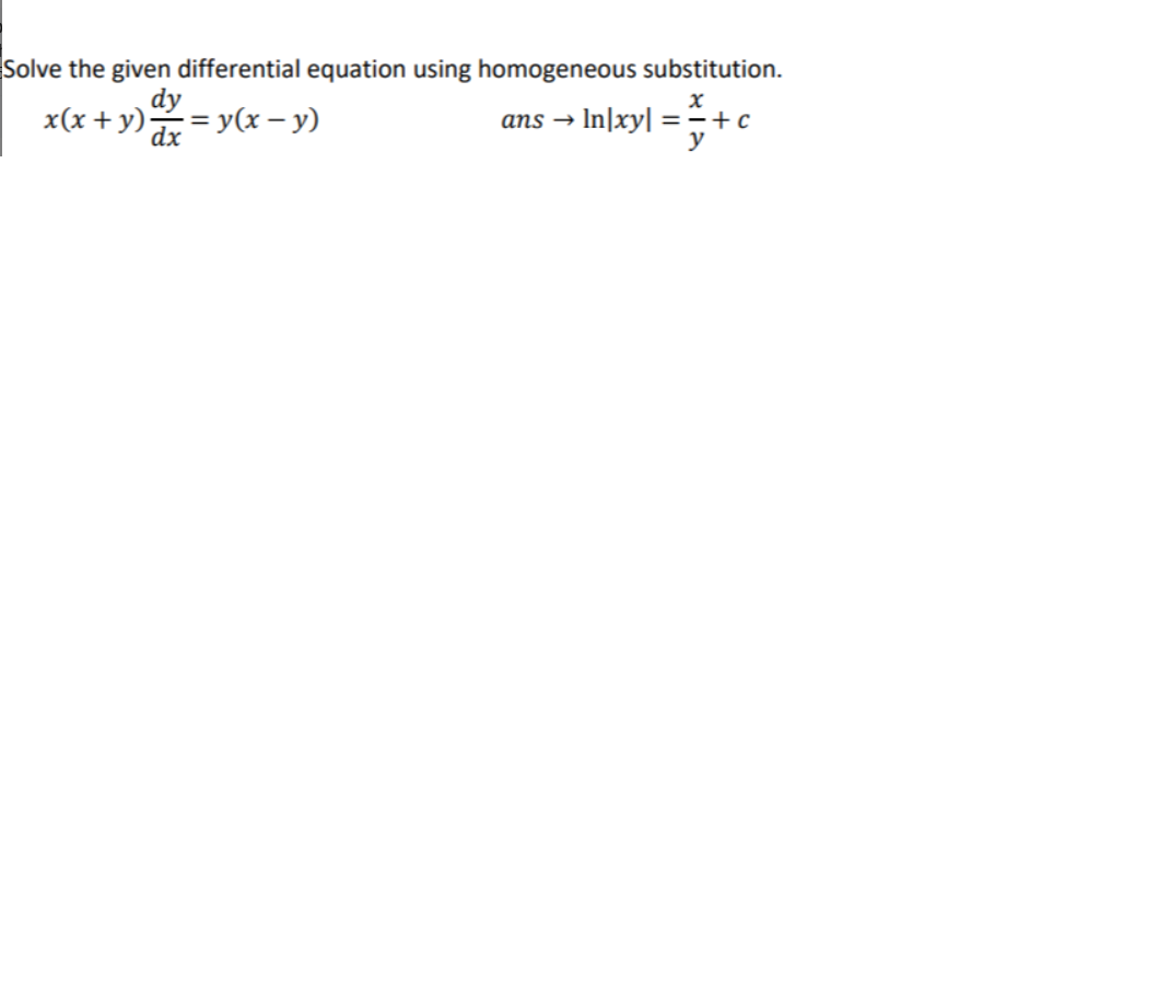Solved Solve the given differential equation using | Chegg.com
