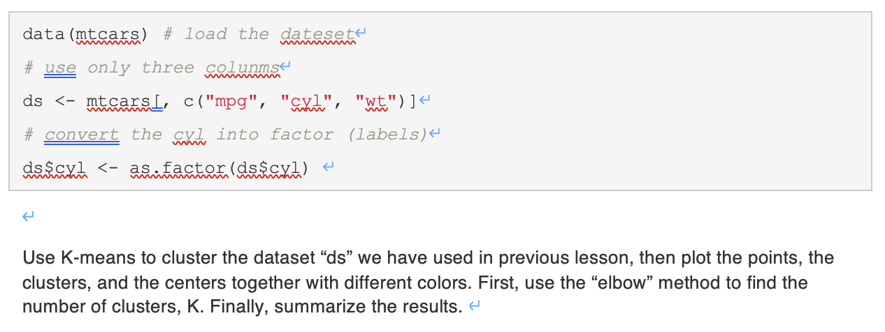 Solved data (mtcars) # load the dataset # use only three | Chegg.com