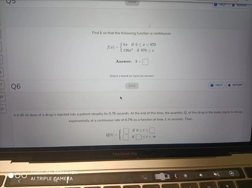 Solved Find k so that the following function is continuous: | Chegg.com