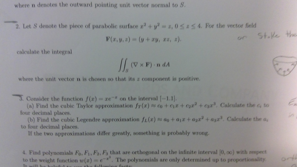 Solved where n denotes the outward pointing unit vector | Chegg.com