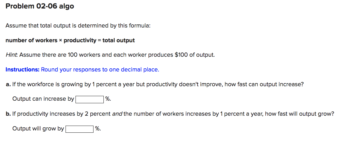 Solved Problem 02-06 ﻿algoAssume that total output is | Chegg.com