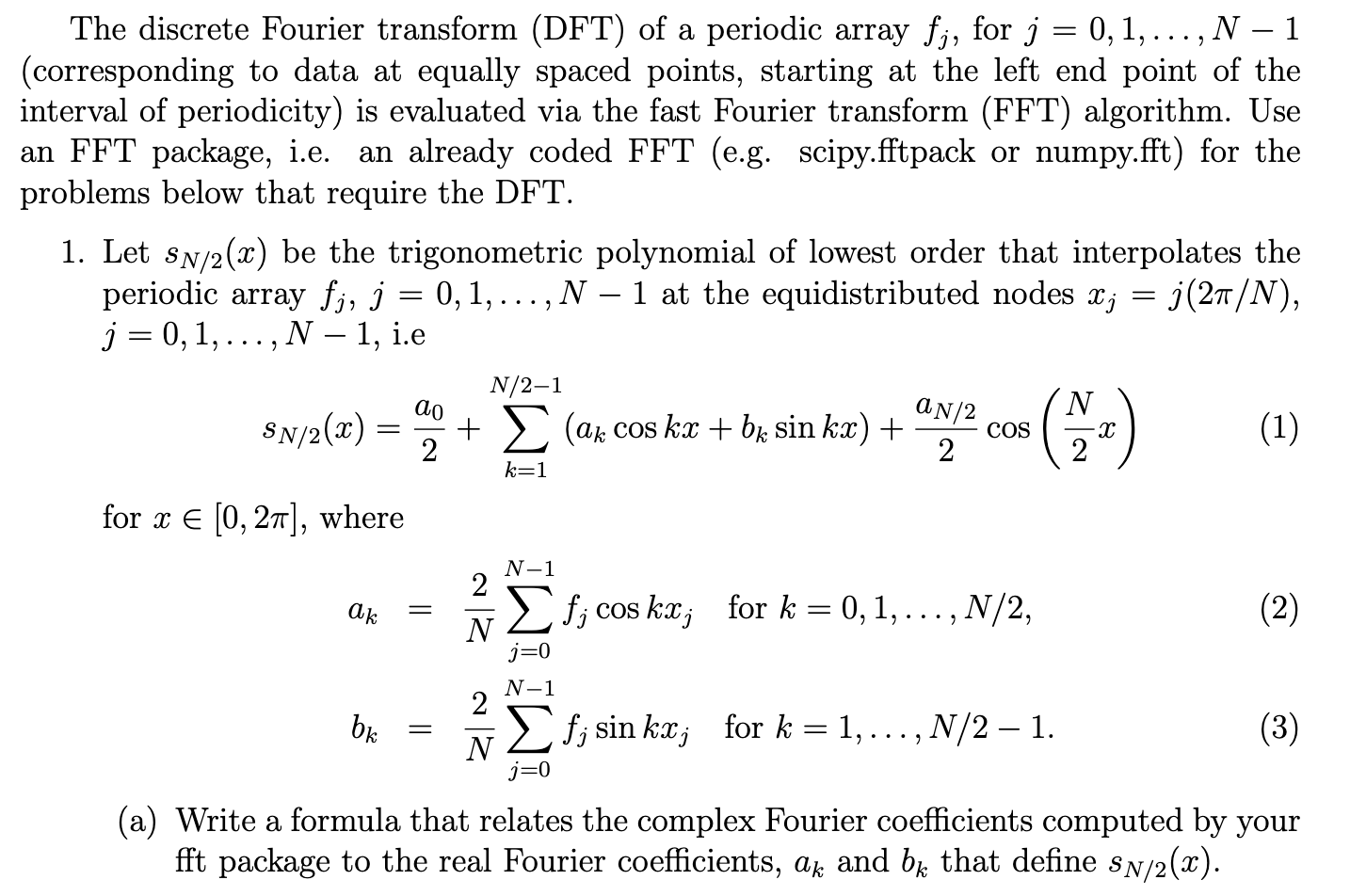Solved The discrete Fourier transform (DFT) of a periodic | Chegg.com