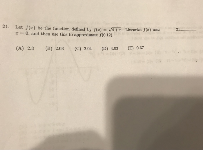 Solved 21. Let f(x) be the function defined by f(x) = VA+a. | Chegg.com