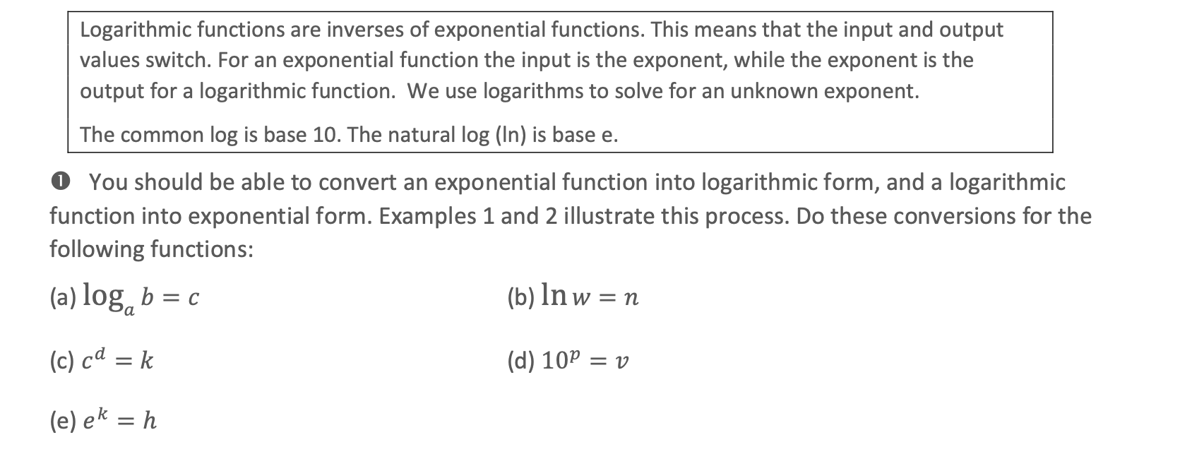 Solved Logarithmic functions are inverses of exponential | Chegg.com