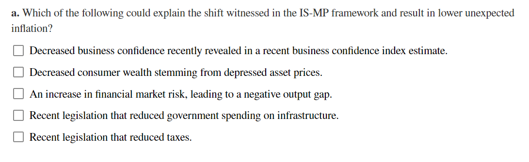 Solved a. ﻿Which of the following could explain the shift | Chegg.com