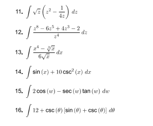 Solved Please answer ALL this following integrals. Show step | Chegg.com