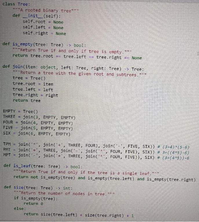 Solved REN class Tree: A rooted binary tree" def | Chegg.com