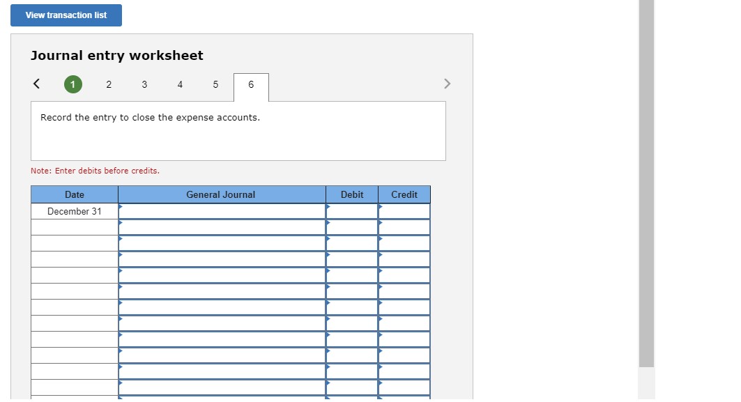 Solved Journal entry worksheet 2 3 4 6 Record the entry to | Chegg.com