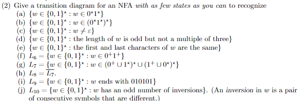 Solved Give a transition diagram for an NFA with as few | Chegg.com
