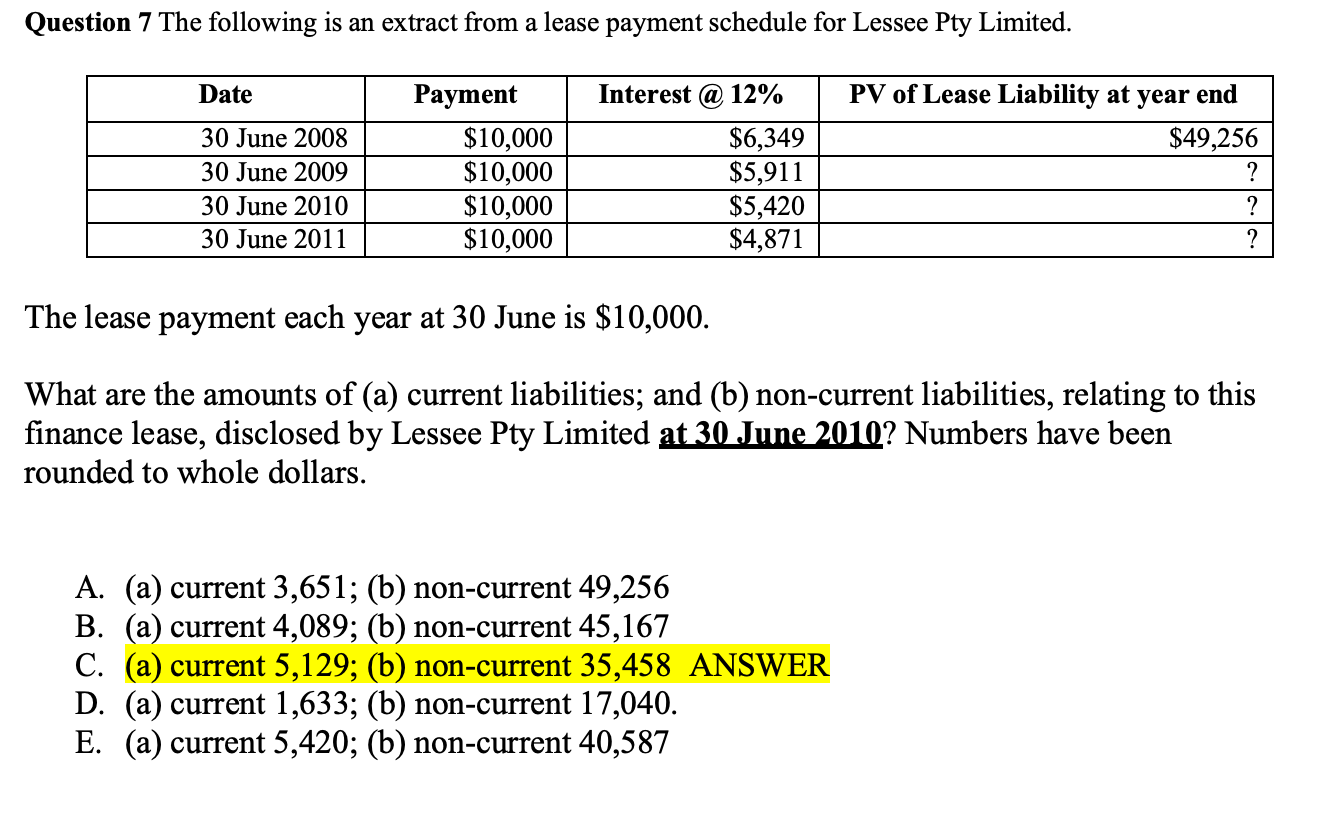 Solved The lease payment each year at 30 June is $10,000. | Chegg.com