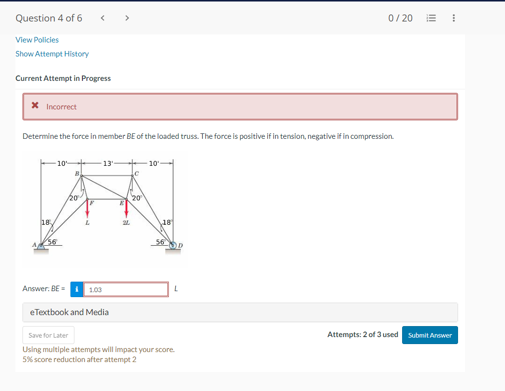 Current Attempt in Progress 3 Incorrect Determine the | Chegg.com