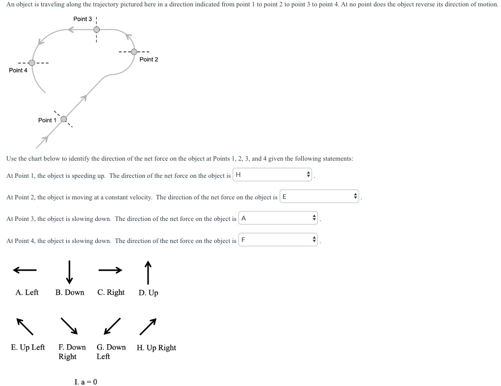 Solved An object is traveling along the trajectory pictured | Chegg.com