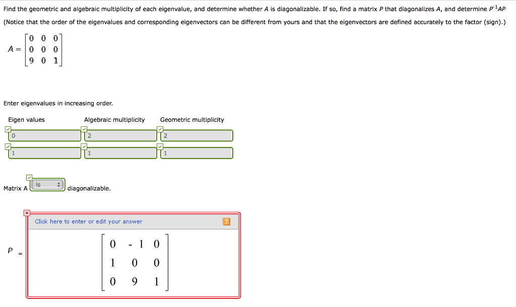 Solved Find the geometric and algebraic multiplicity of each | Chegg.com