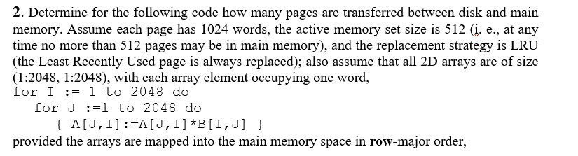 Solved 2. Determine for the following code how many pages | Chegg.com