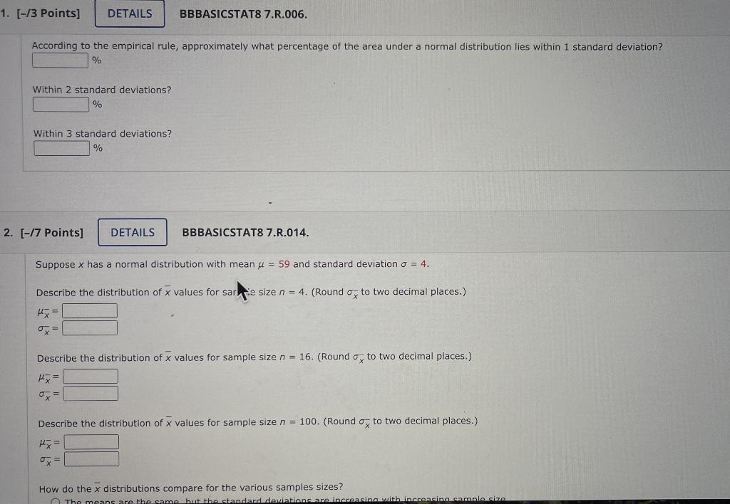 Solved According to the empirical rule, approximately what | Chegg.com