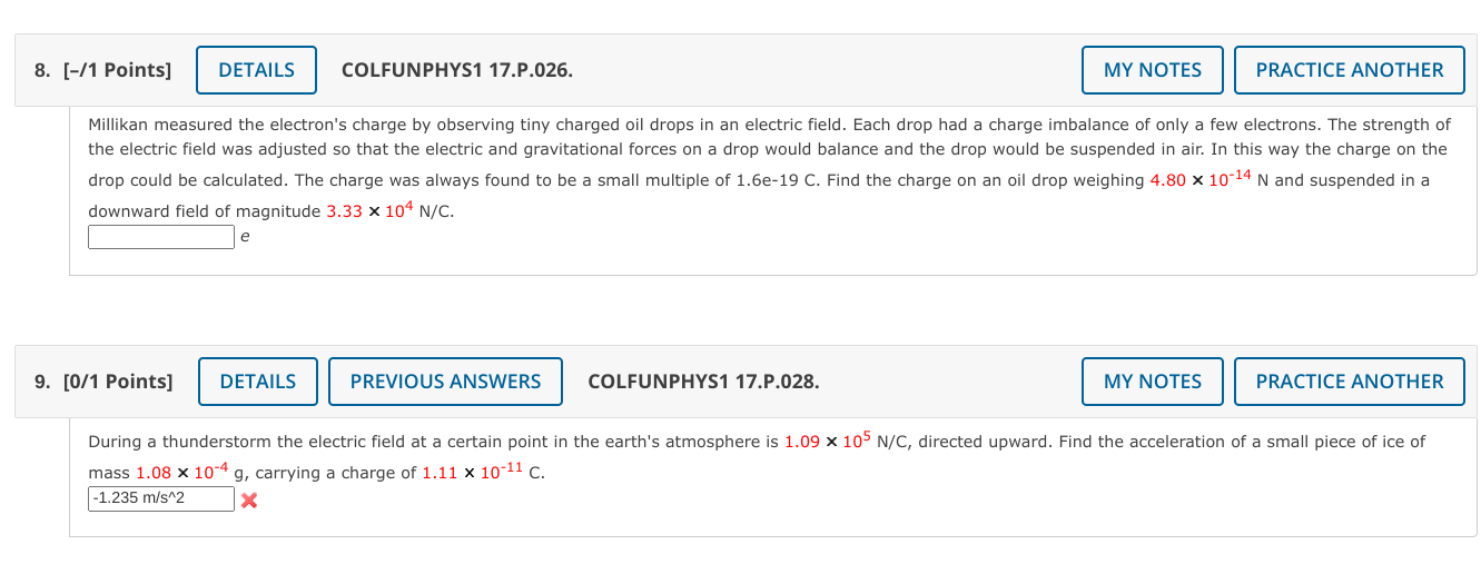 Solved Millikan measured the electron's charge by observing | Chegg.com
