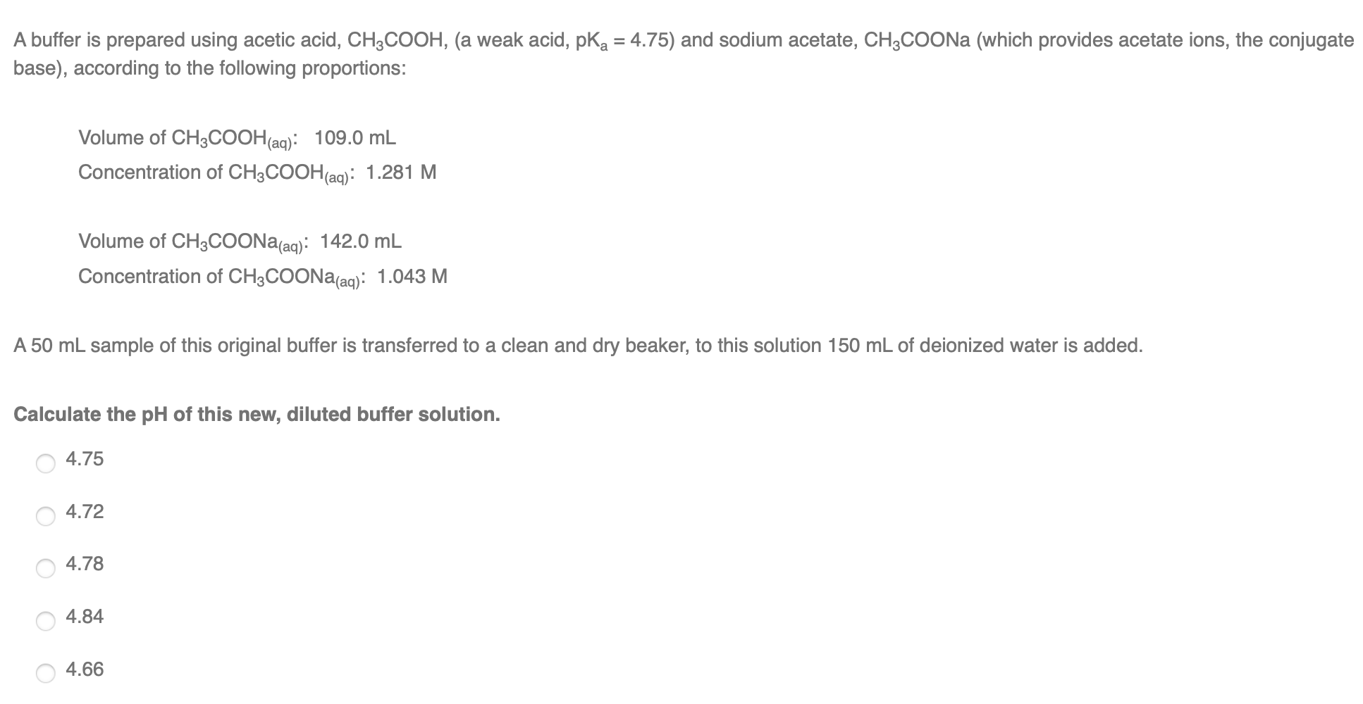 Solved = A buffer is prepared using acetic acid, CH2COOH, (a | Chegg.com