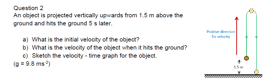 Solved Question 2 An object is projected vertically upwards | Chegg.com